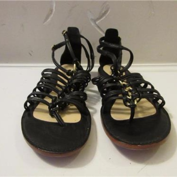 Coach | Shoes | Coach Black Strappy Leather Sandal 6 | Poshmark